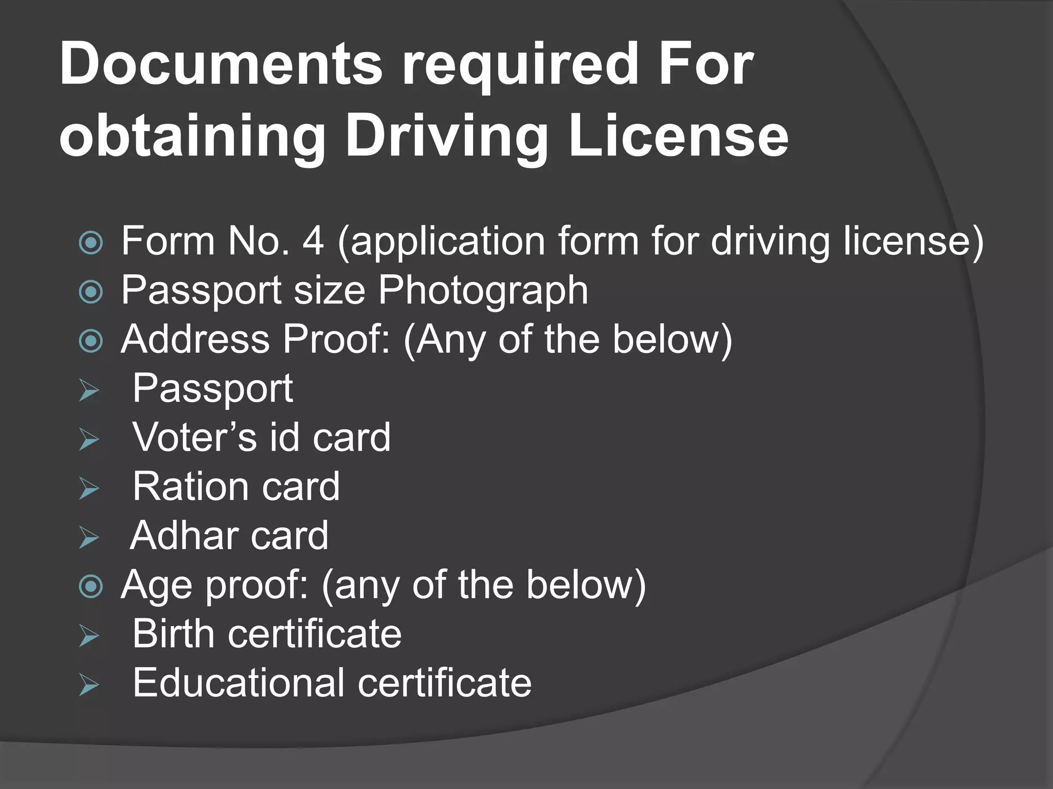 Applying for Driving License | PPTX