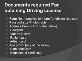 Applying for Driving License | PPTX