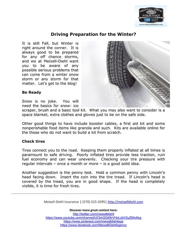 Driving Preparation for the Winter | PDF