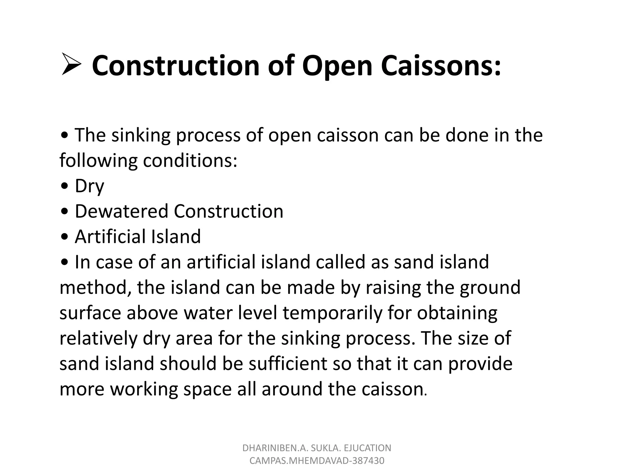 Driving process of caisson | PPTX