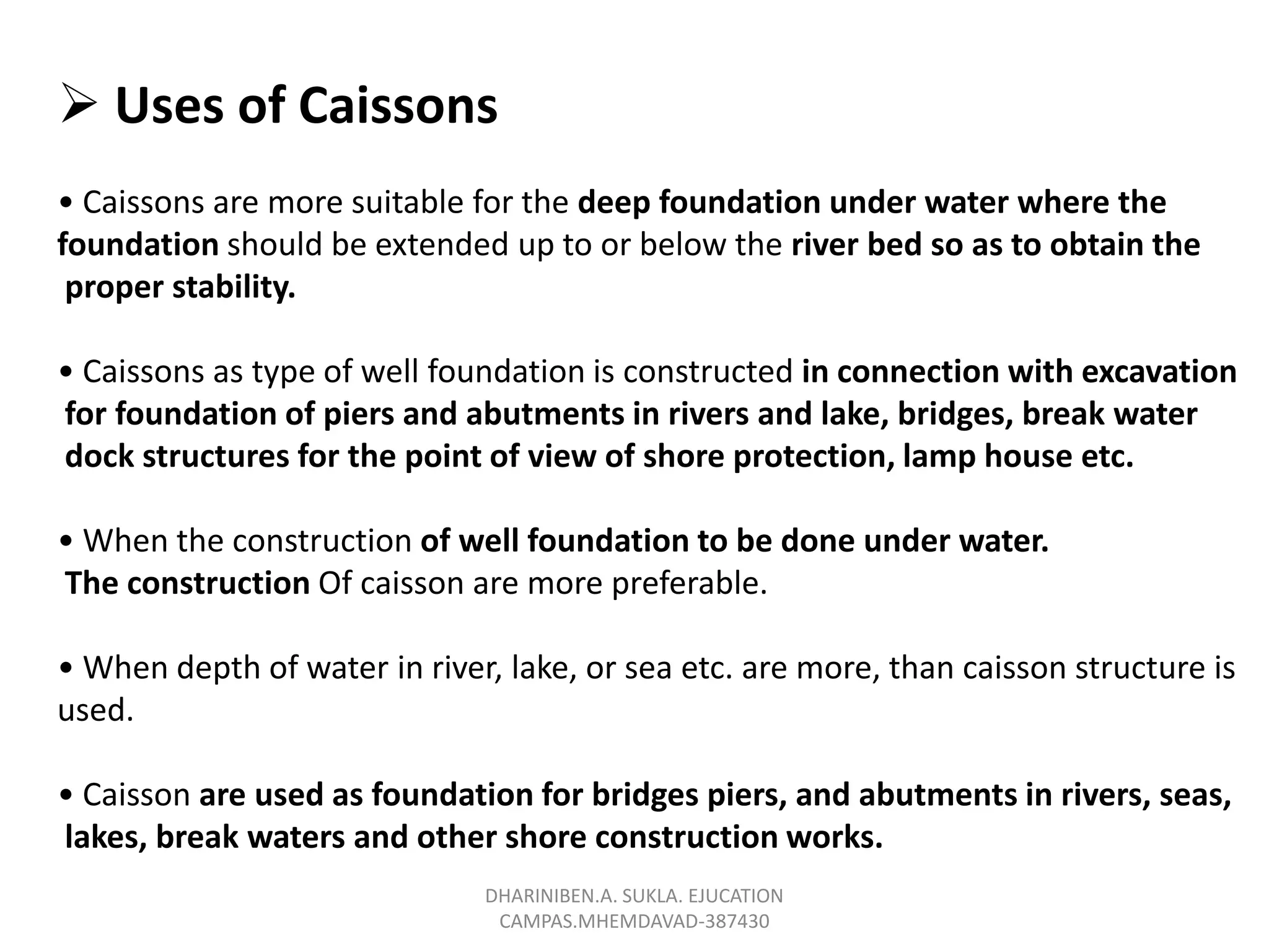 Driving process of caisson | PPTX