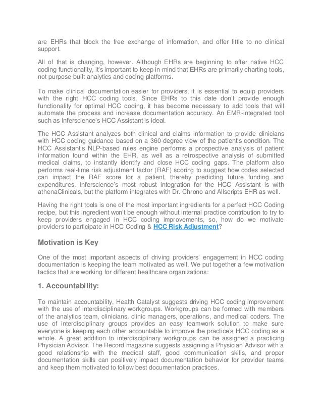 Driving Provider Engagement in HCC Coding and Risk Adjustment ...