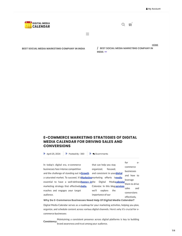E-commerce Marketing Strategies Of Digital Media Calendar For Driving Sales And Conversions | PDF