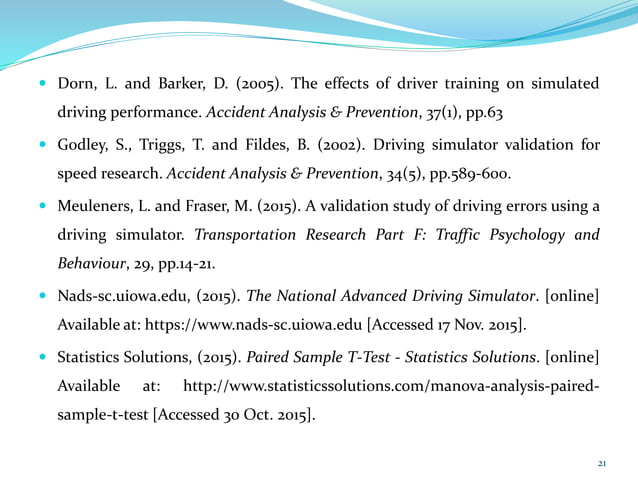 Driving simulator validation study | PPTX