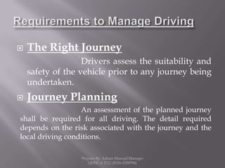 Driving standard health & safety | PPSX | Automotive Industry | Industries