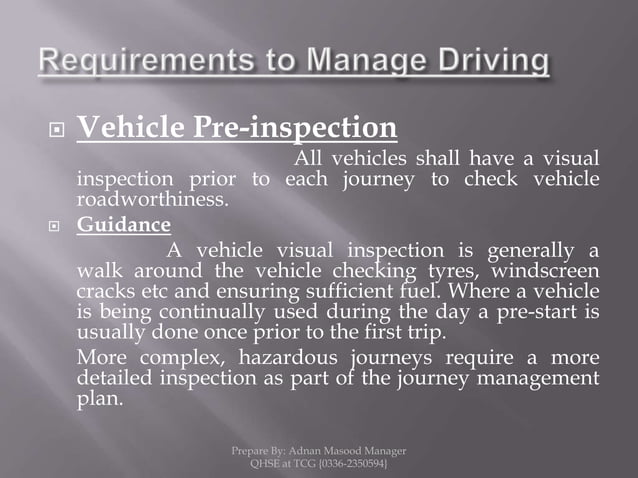Driving standard health & safety | PPSX | Automotive Industry | Industries
