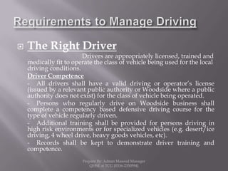 Driving standard health & safety | PPSX | Automotive Industry | Industries