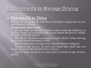 Driving standard health & safety | PPSX | Automotive Industry | Industries