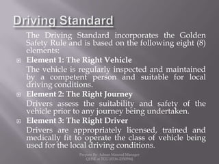 Driving standard health & safety | PPSX | Automotive Industry | Industries
