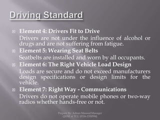 Driving standard health & safety | PPSX | Automotive Industry | Industries