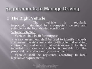 Driving standard health & safety | PPSX | Automotive Industry | Industries