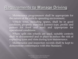 Driving standard health & safety | PPSX | Automotive Industry | Industries