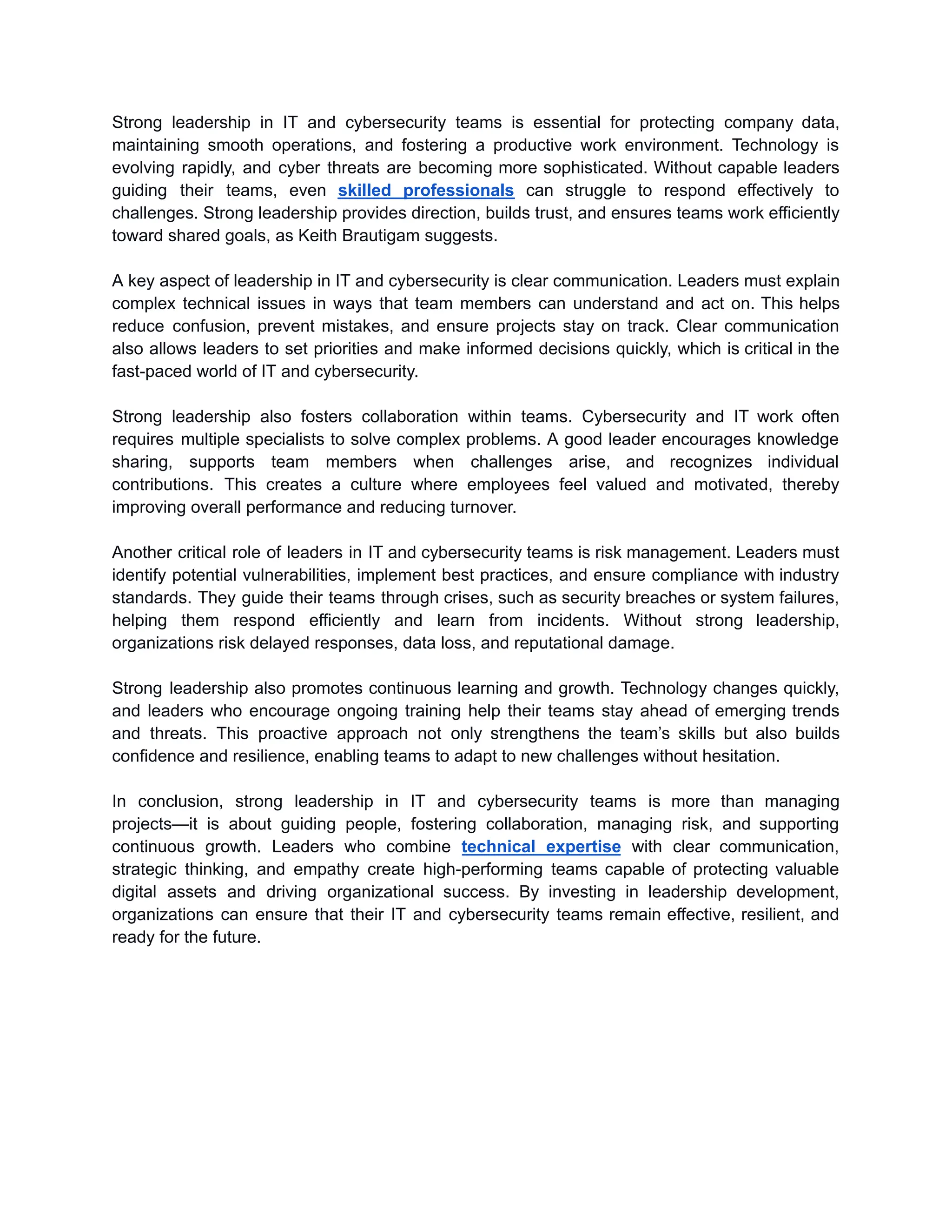 Driving Success_ Strong Leadership in IT and Cybersecurity Teams by Keith Brautigam.pdf