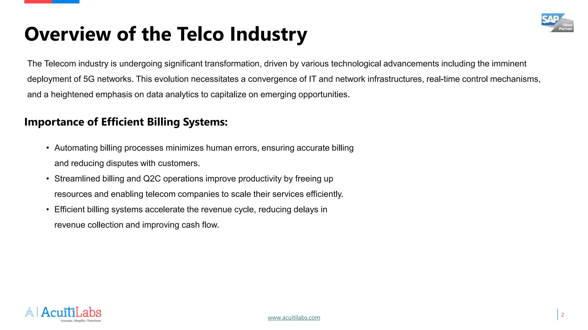 Enhanced Revenue and Efficiency in Telecom: SAP BRIM by Acuiti Labs | PPT