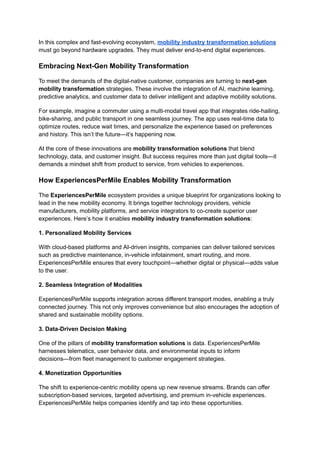 Revolutionizing Mobility: How ExperiencesPerMile is Driving Next-Gen ...