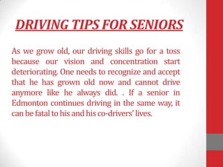 Driving tips for seniors | PPT