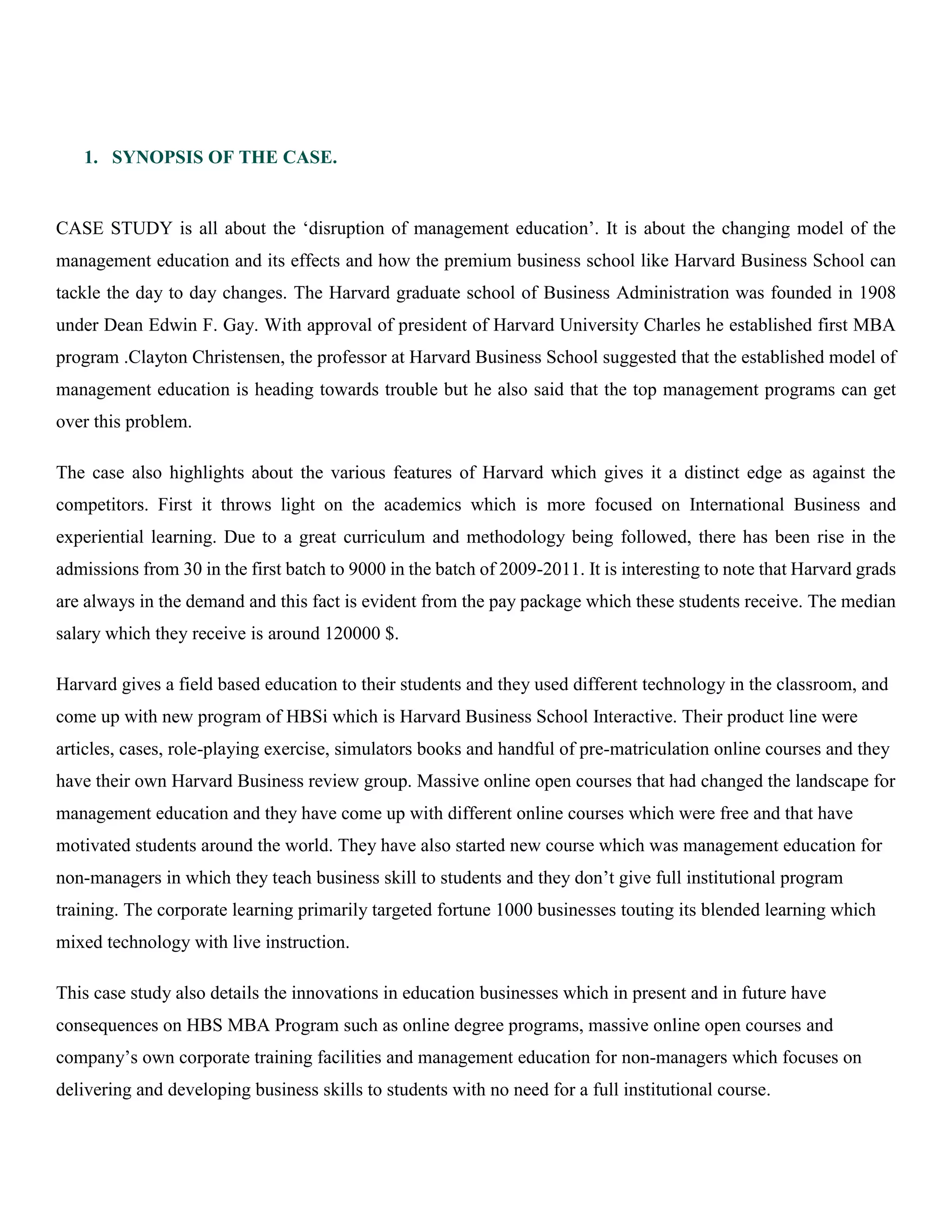 Driving towards a disruption hbr case study | PDF