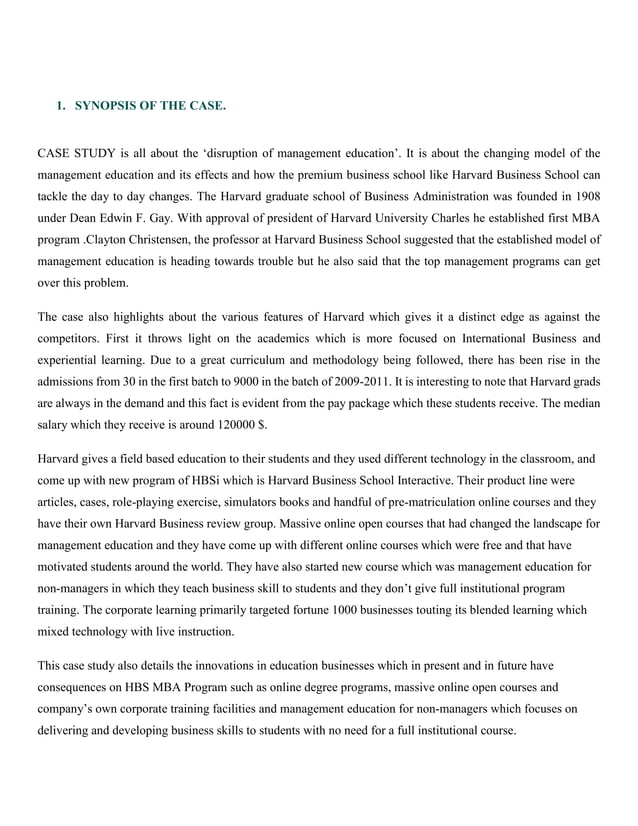 Driving towards a disruption hbr case study | PDF