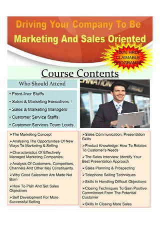 Driving your company to be marketing and sales oriented | PDF