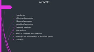 Introduction to Automaed Analysis | PPTX