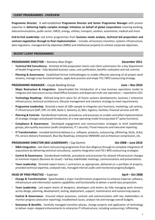 Dr Jason Carter CV Chief Executive Officer And Global Programmes ...