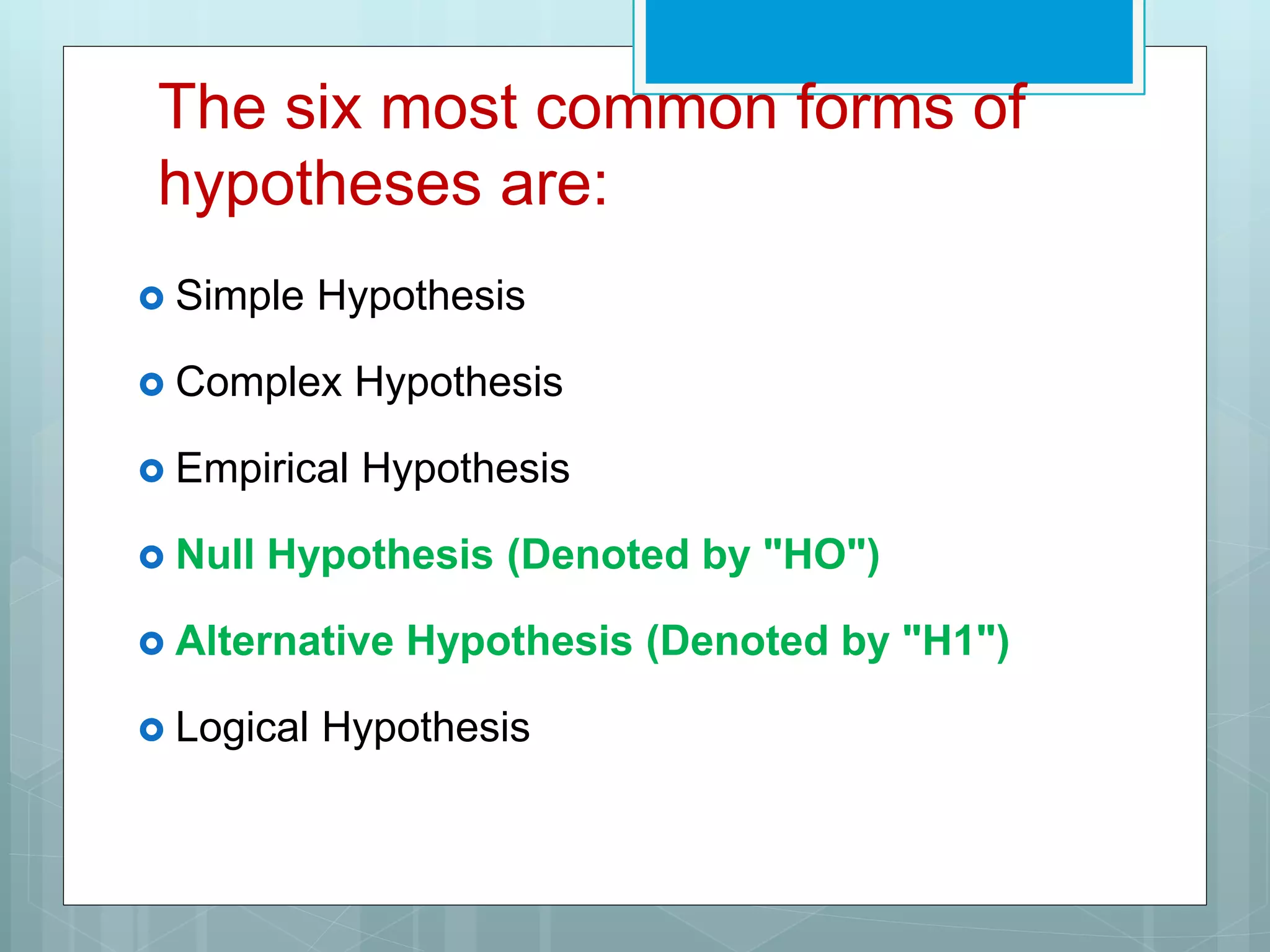 Hypothesis testing, error and bias | PPTX