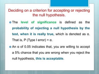 Hypothesis testing, error and bias | PPTX