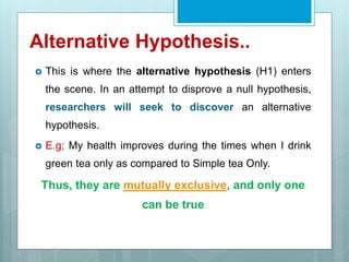 Hypothesis testing, error and bias | PPTX