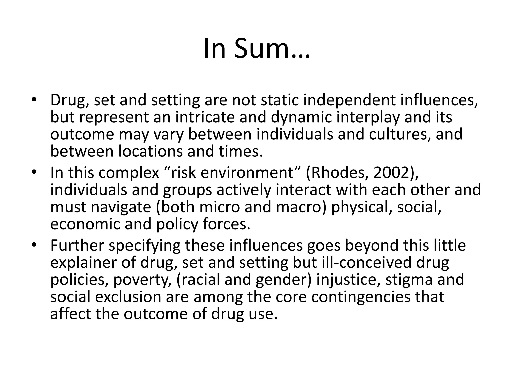 Dr Jean Paul Grund - Supporting power point slides on Drug Set and ...