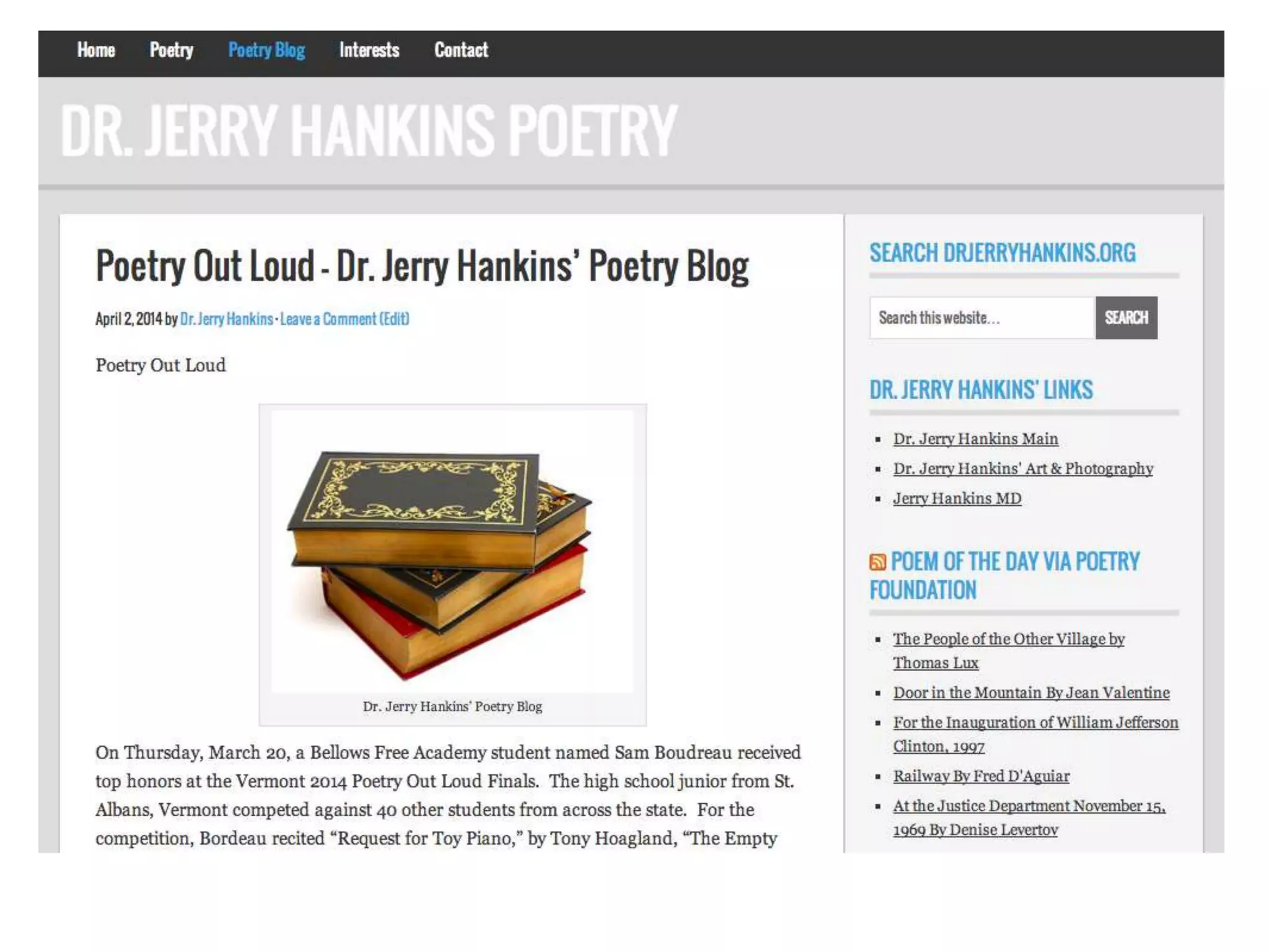 Dr. Jerry Hankins' Poetry Website - DrJerryHankins.org - Website ...