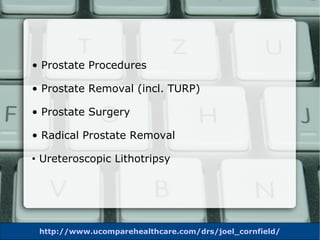 Dr joel cornfield: practicing urology for 31 years | PPT