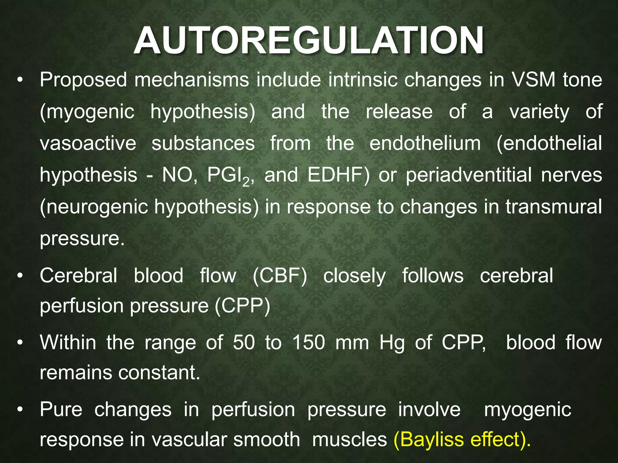 Cerebral Blood Flow and its Regulation | PPTX
