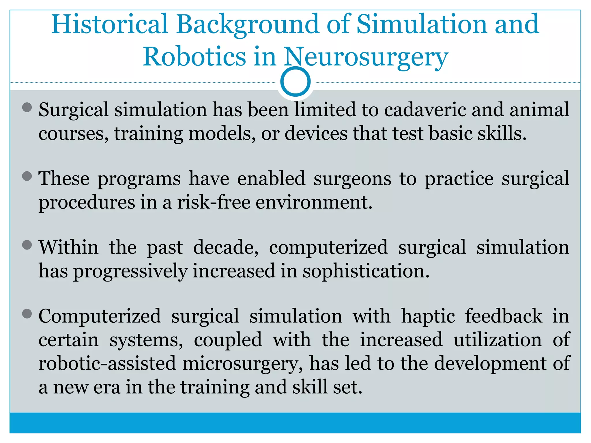 Robotics and simulation in neurosurgery | PPT