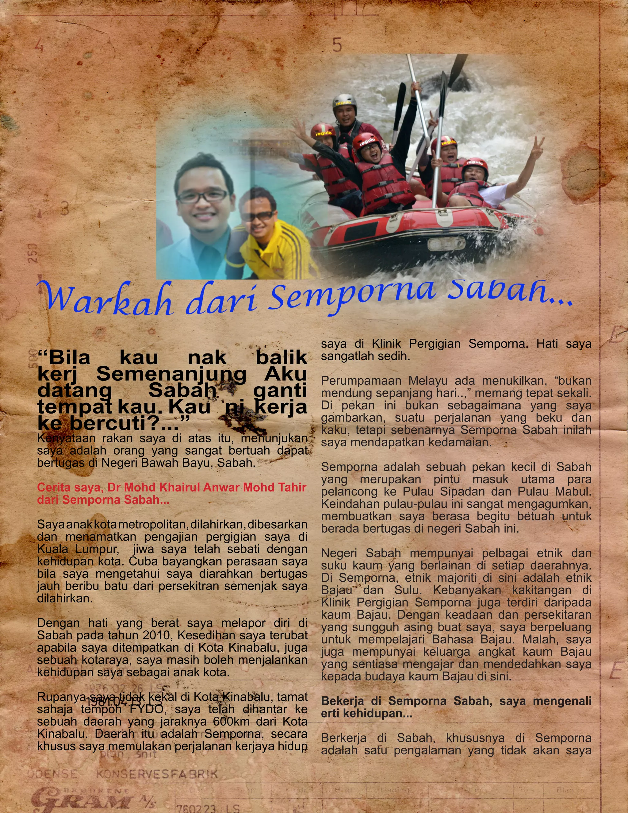 Tstimoni dari Dr Khairul di Samporna Sabah | PDF