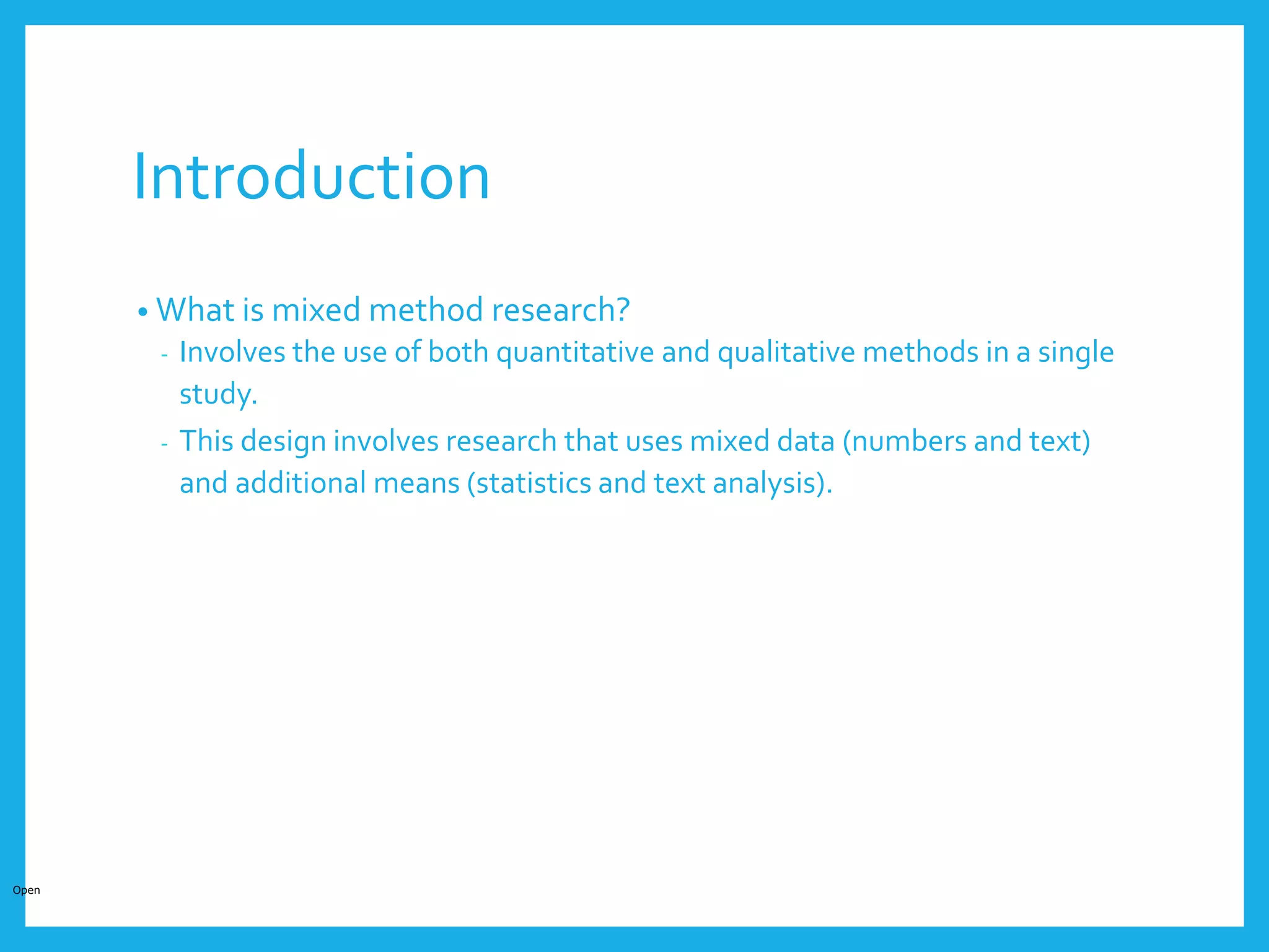 Mixed Method Research Methodology | PPTX