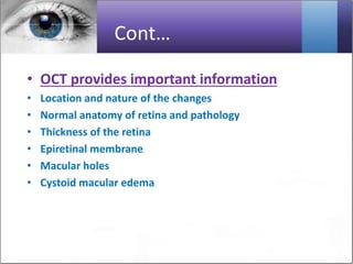 Optical/ocular coherence tomography OCT All in one Presentation | PPTX