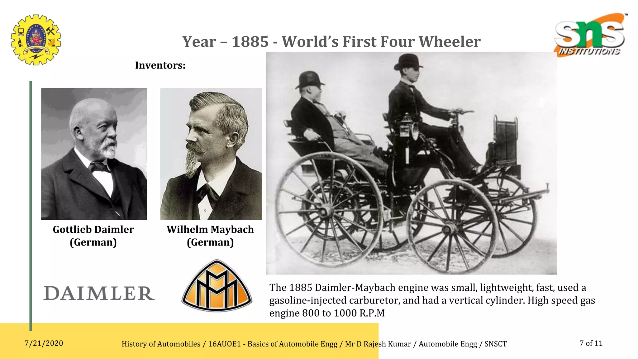 history of automobile | PPT