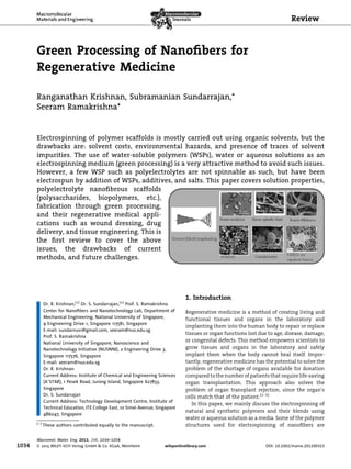 Dr. Krishnan Ranganathan - Research Publications | PDF