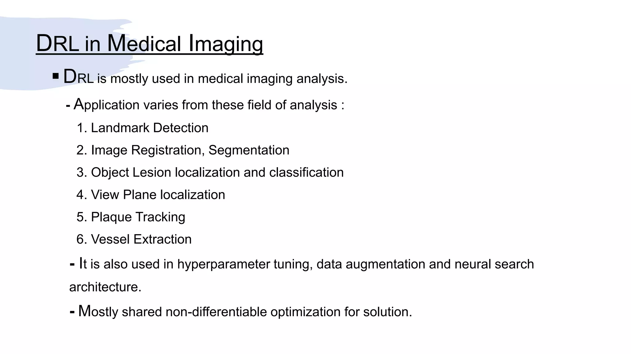 DRL Medical Imaging Literature Review | PPTX