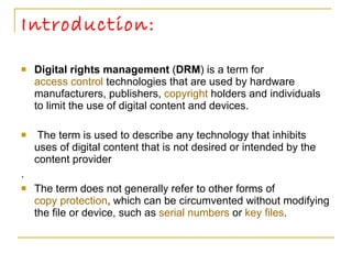 Digital Rights Management | PPT