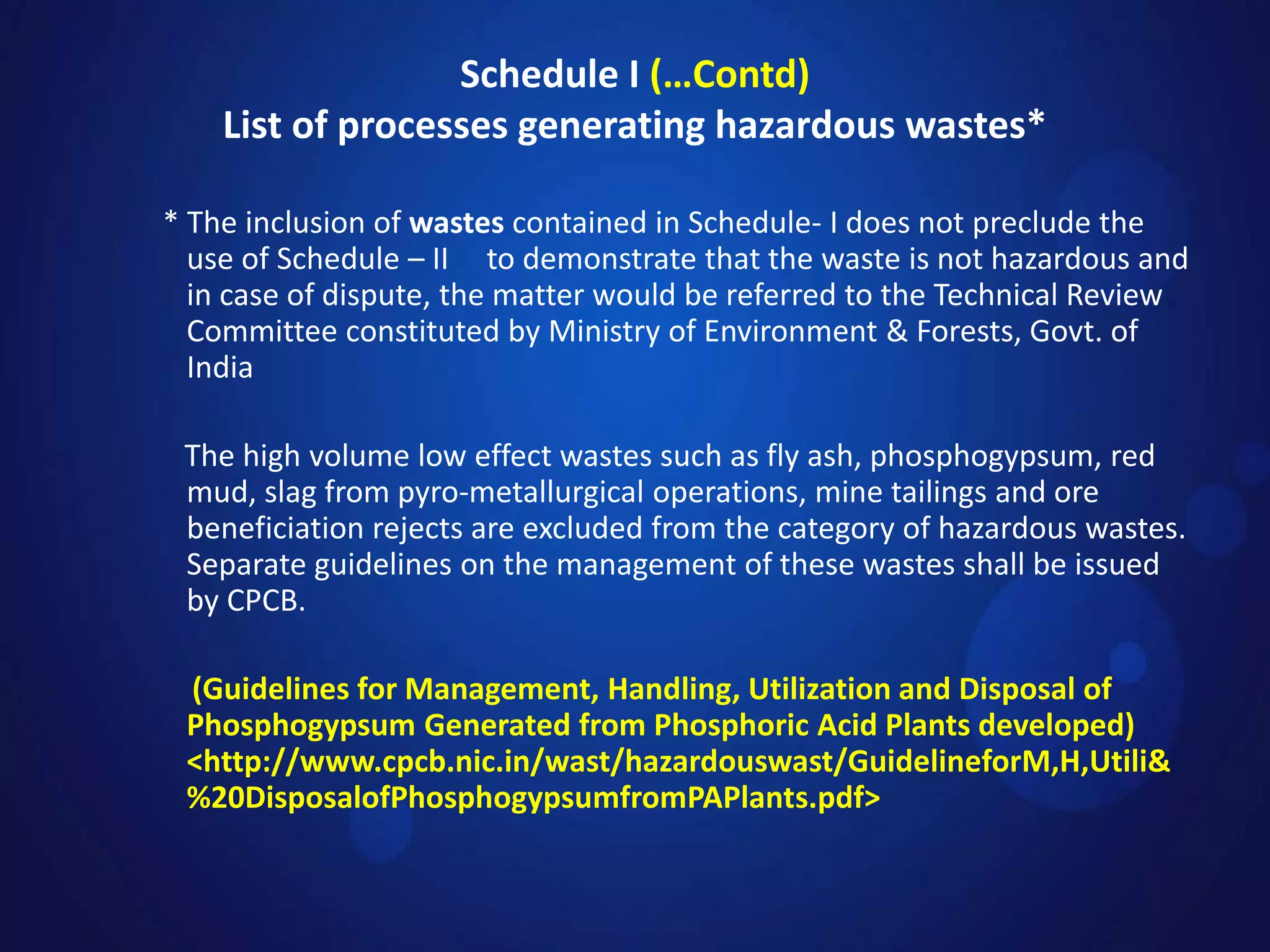Hazardous Wastes (Management, Handling and Transboundary Movement ...