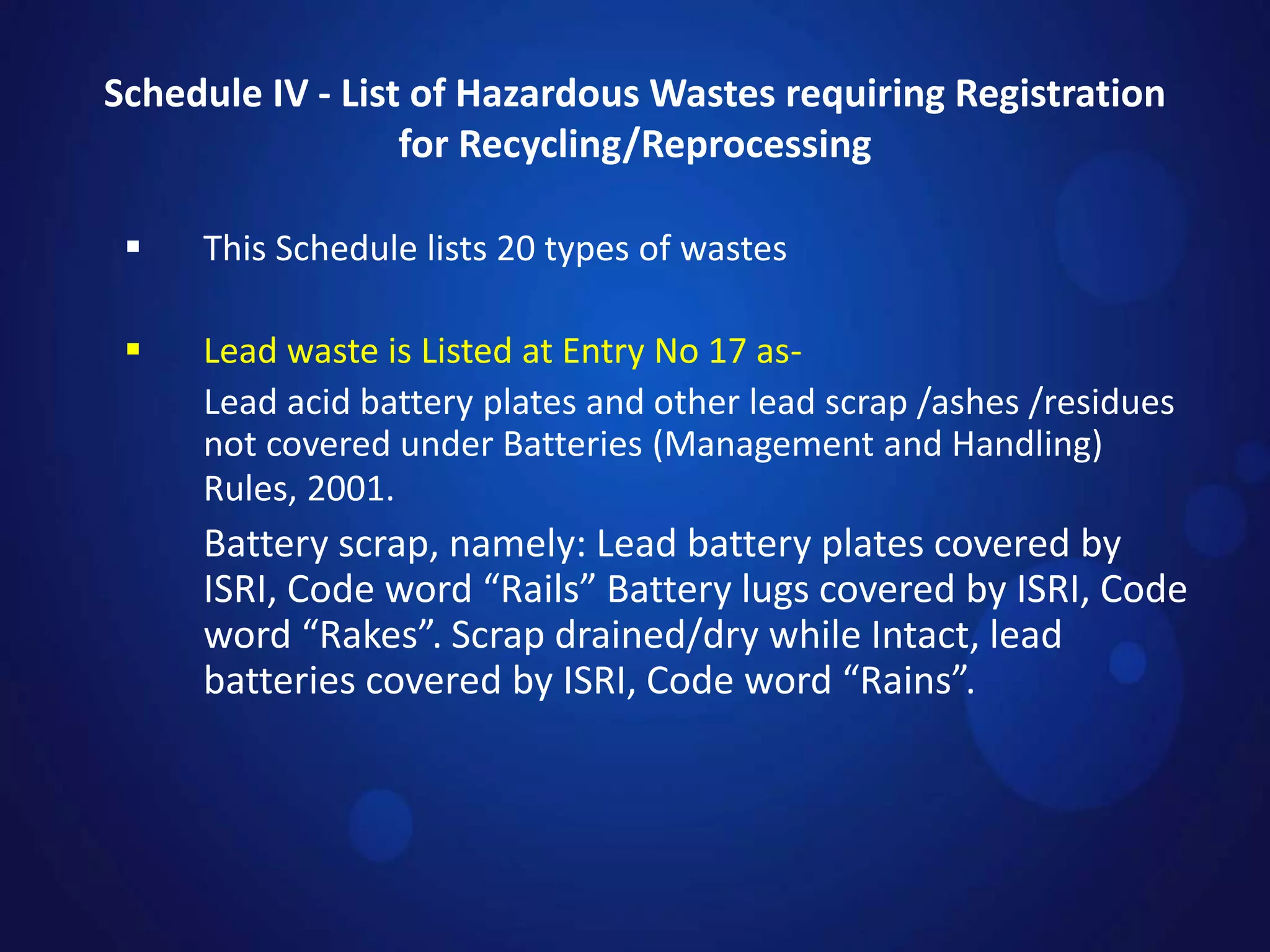 Hazardous Wastes (Management, Handling and Transboundary Movement ...