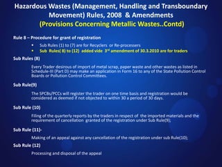 Hazardous Wastes (Management, Handling and Transboundary Movement ...
