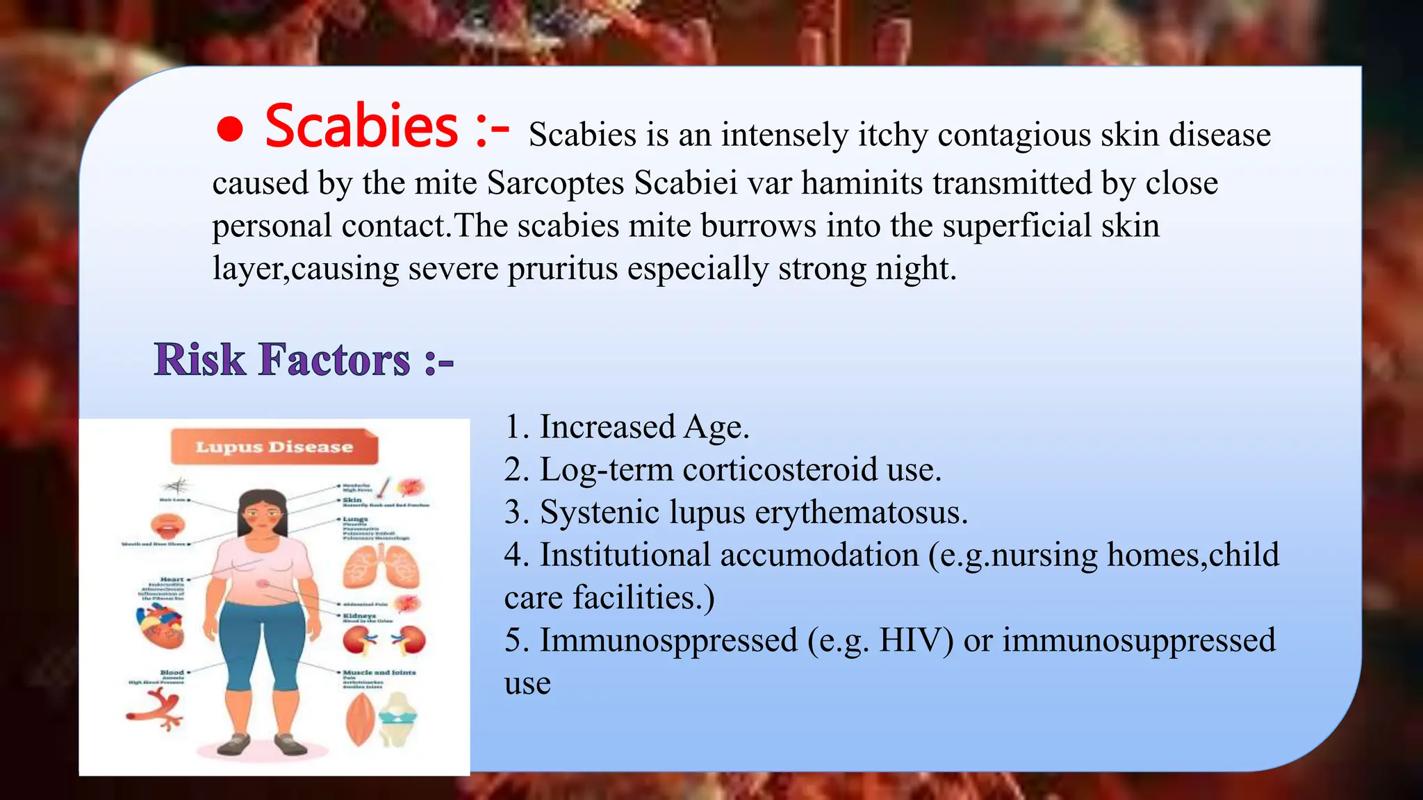 drmatology Ppt (Scabies,Eczema,Psoriasis,) | PPTX