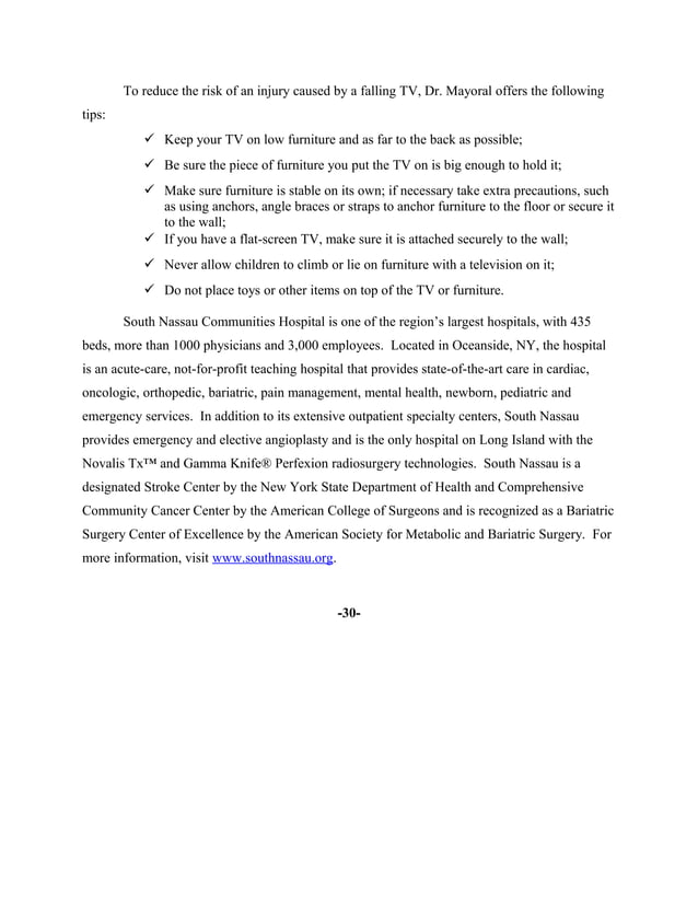 Prevent Pediatric Injuries Related to Falling TVs With These Tips | PDF