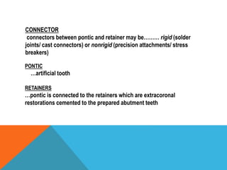 INTRODUCTION TO FIXED PARTIAL DENTURES-Dr MEENU MERRY C PAUL | PPTX