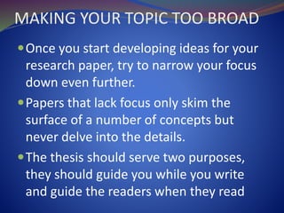 Common Errors in Writing a Research Paper | PPTX
