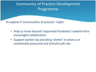 Dr michelle cornes using the community of practice model for women with ...