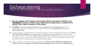Surviving sepsis compaign (adults) Guidelines updates 2021. “Long Term ...