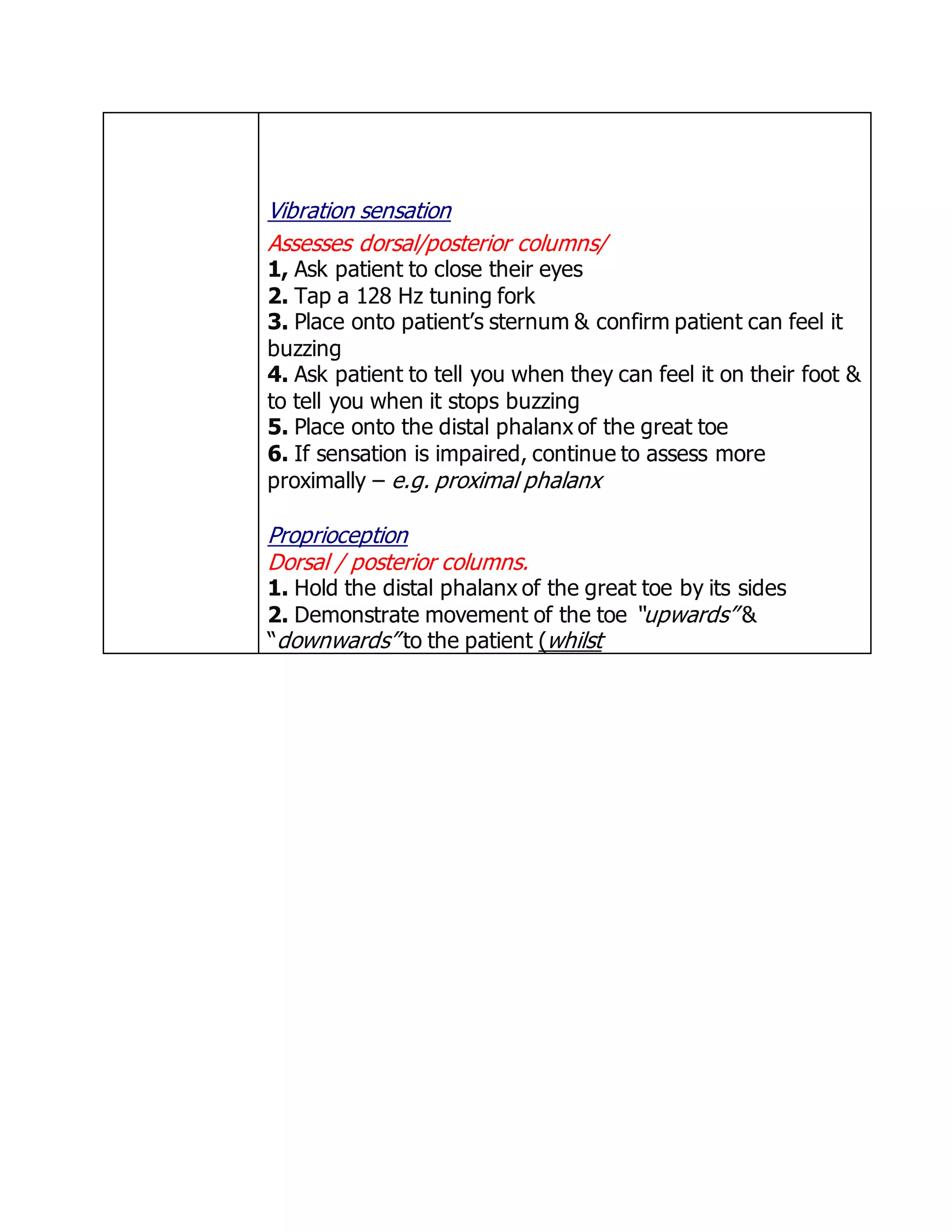 nEUROLOGICAL EXAM OF LOWER LIMB | DOCX